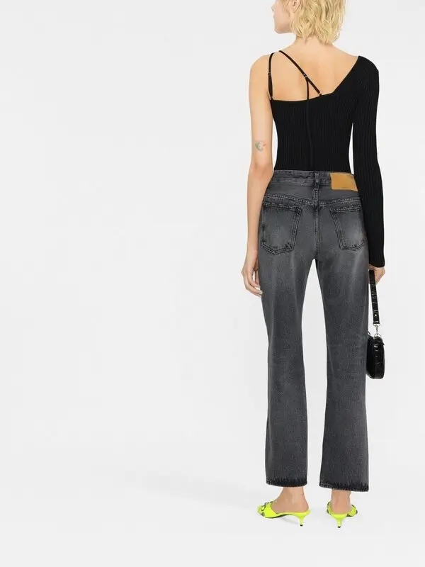 Off-White Logo-patch Straight-leg Jeans - Black