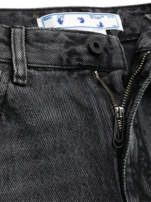 Off-White Logo-patch Straight-leg Jeans - Black