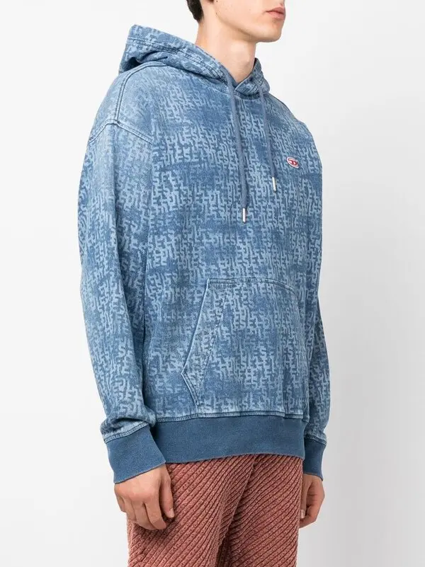 DIESEL® Logo Drawstring Hoodie - Blue