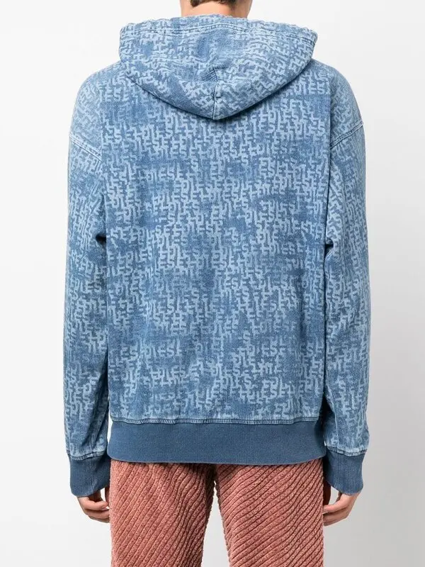 DIESEL® Logo Drawstring Hoodie - Blue