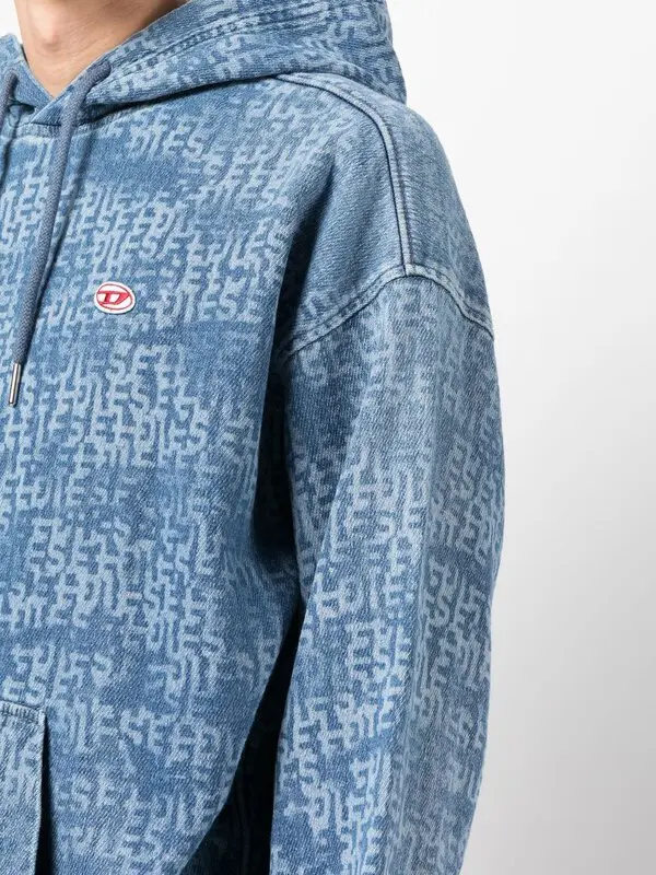 DIESEL® Logo Drawstring Hoodie - Blue