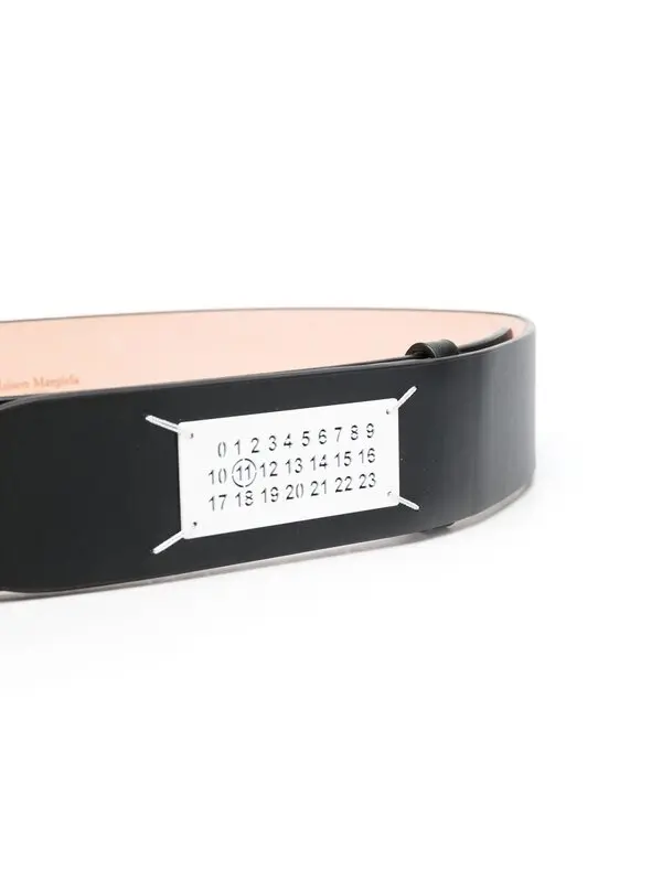 MAISON MARGIELA Leather Belt With Logo Appliqu