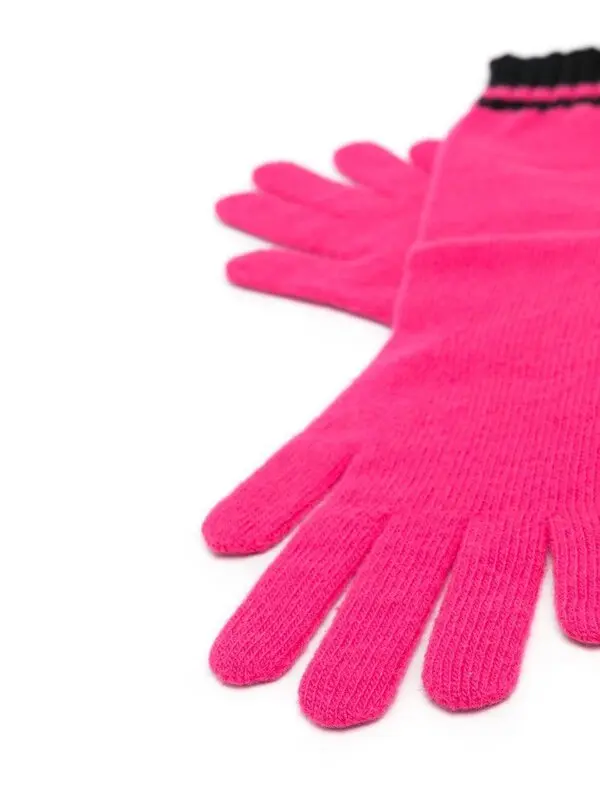 Alberta Ferretti Long Length Ribbed Knit Gloves