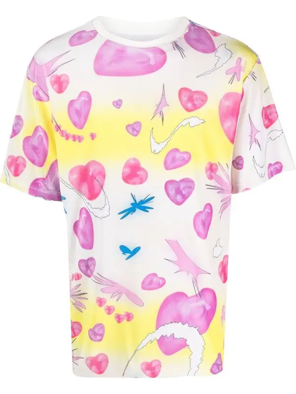 LIBERAL YOUTH MINISTRY Velvet-hearts Short-sleeve T-shirt - Pink