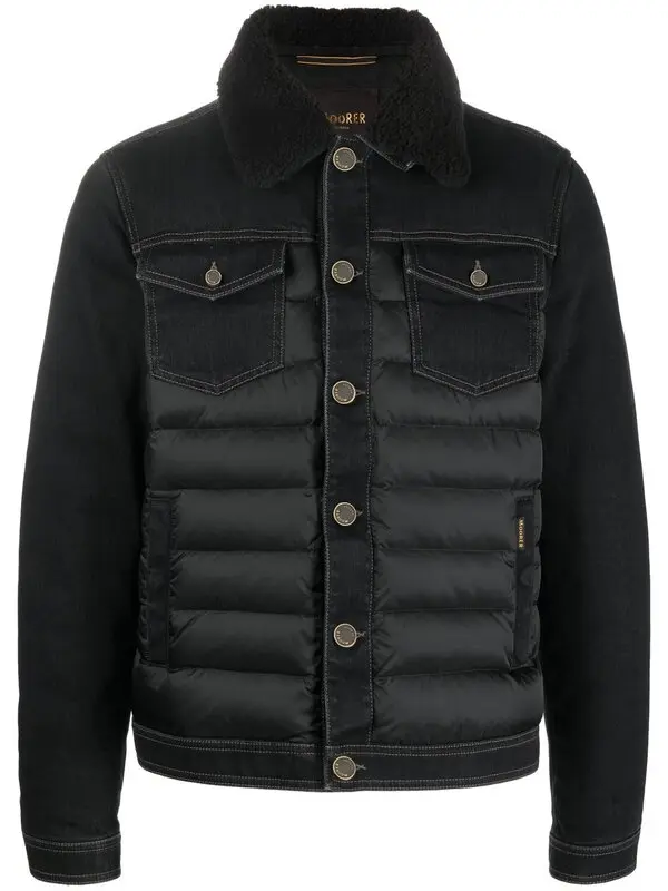 MOORER Button-up Padded Down Jacket - Black