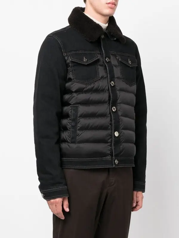 MOORER Button-up Padded Down Jacket - Black