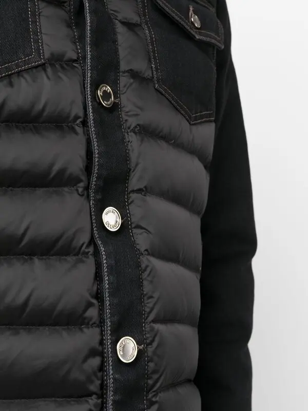 MOORER Button-up Padded Down Jacket - Black