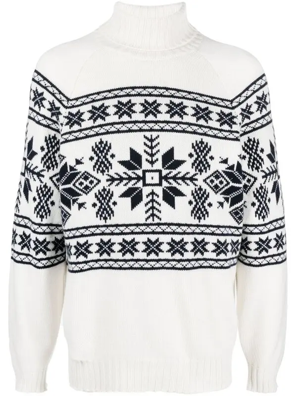 Brunello Cucinelli Cashmere Roll-neck Jumper - White