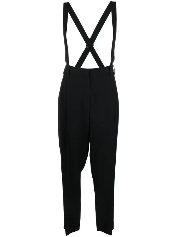 Brunello Cucinelli Cropped Brace-detail Trousers