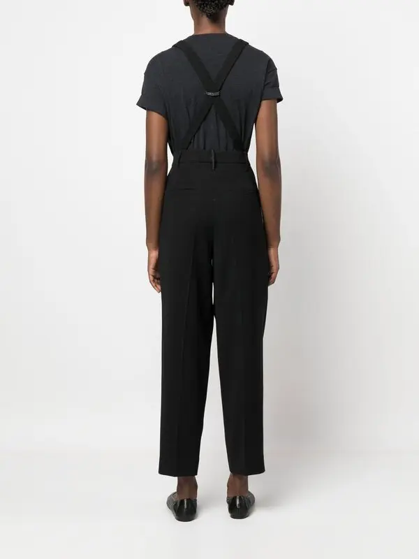 Brunello Cucinelli Cropped Brace-detail Trousers