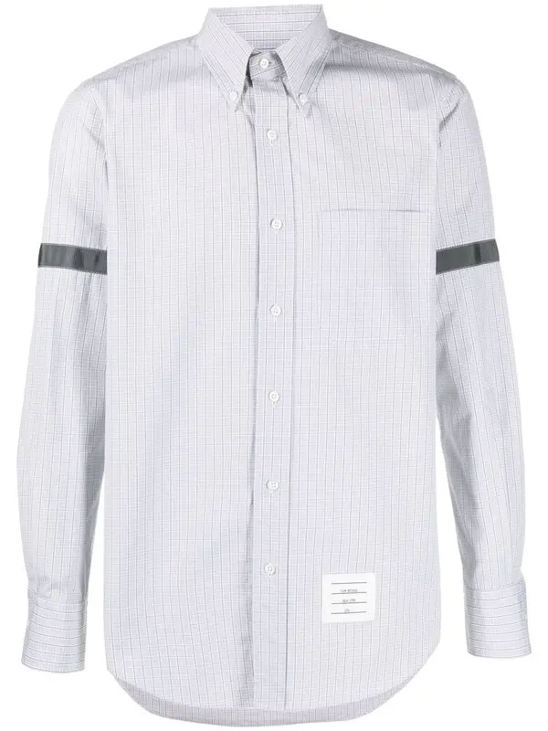 Thom Browne Grosgrain-armband Cotton Shirt - Grey