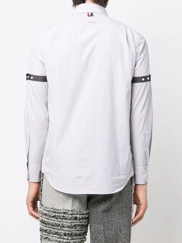 Thom Browne Grosgrain-armband Cotton Shirt - Grey