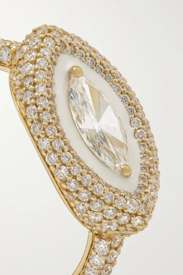 KAMYEN 18-karat Diamond And Enamel Ring