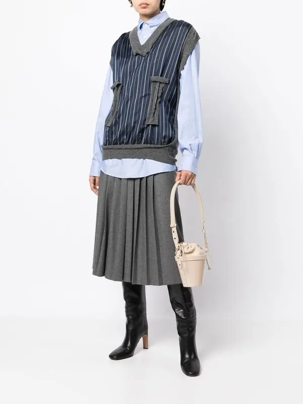 MAISON MARGIELA Mini Leather Bucket Bag - Brown
