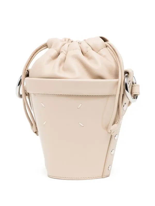 MAISON MARGIELA Mini Leather Bucket Bag - Brown