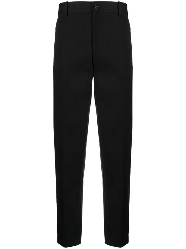 Moncler Side-stripe Tapered Trousers - Black