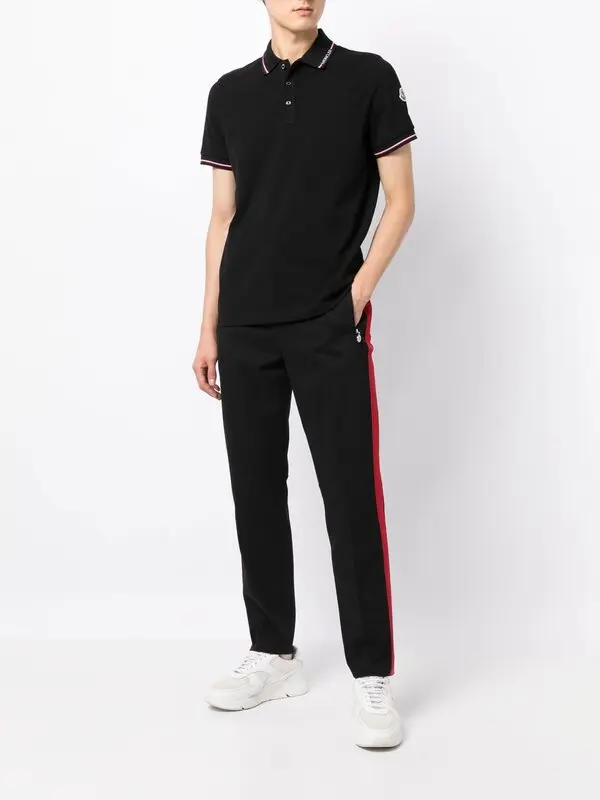 Moncler Side-stripe Tapered Trousers - Black