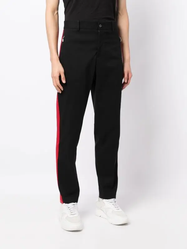 Moncler Side-stripe Tapered Trousers - Black