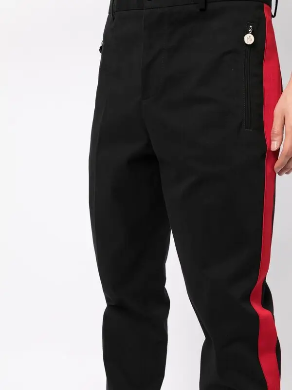 Moncler Side-stripe Tapered Trousers - Black