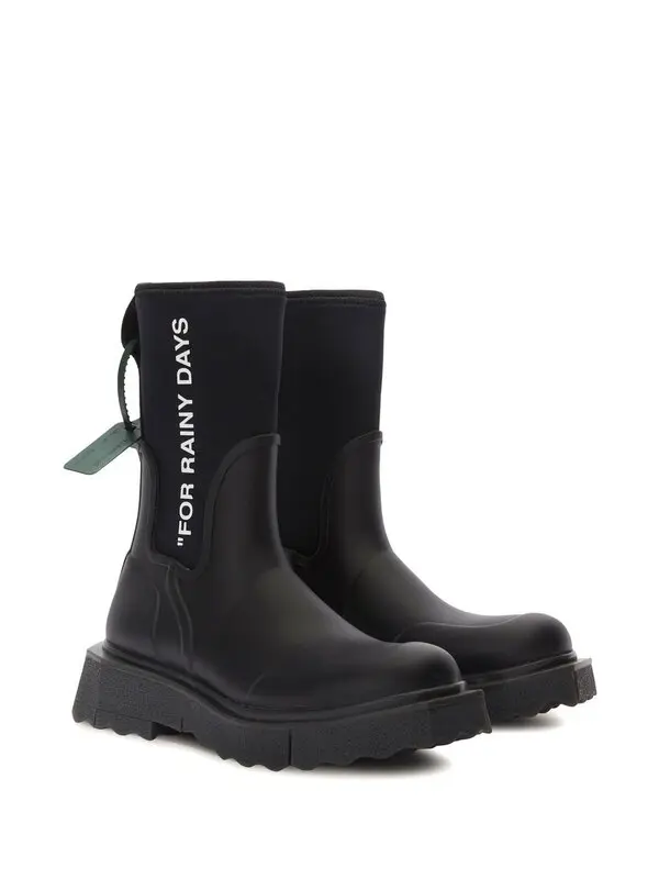 Off-White Sponge Logo-print Rain Boots - Black