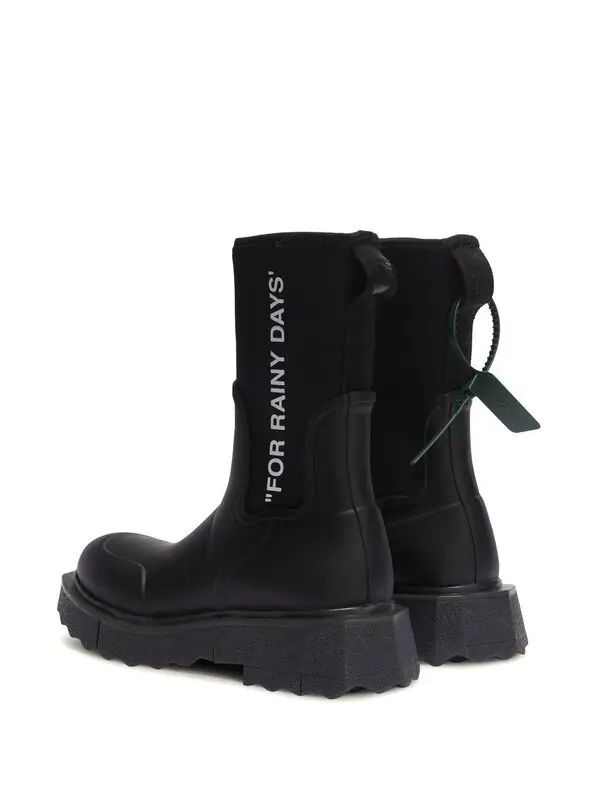 Off-White Sponge Logo-print Rain Boots - Black