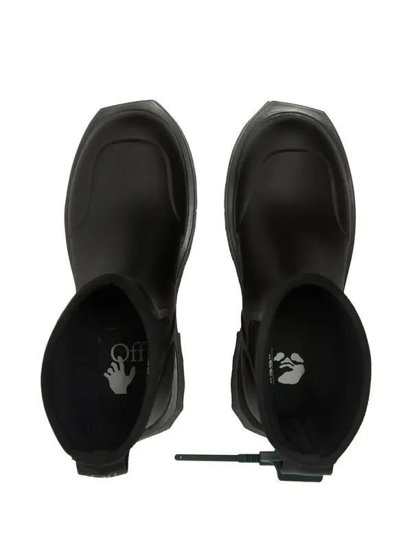 Off-White Sponge Logo-print Rain Boots - Black