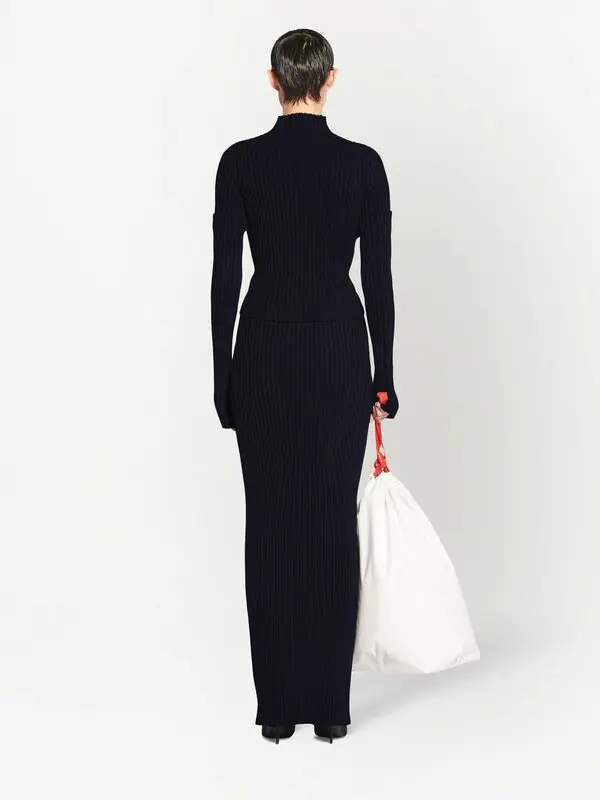 Balenciaga Ribbed Maxi Skirt
