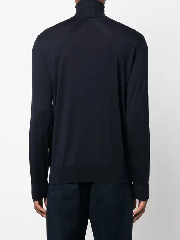 JIL SANDER Roll-neck Merino Wool Jumper - Blue