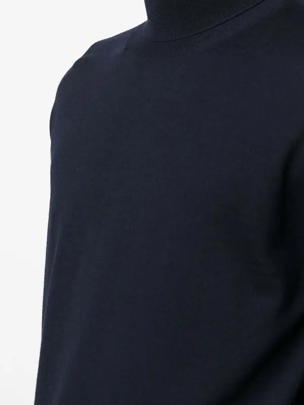 JIL SANDER Roll-neck Merino Wool Jumper - Blue