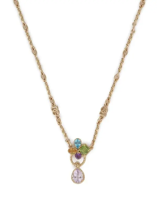 Dolce & Gabbana 18kt Yellow Rainbow Gemstone Pendant Necklace - Gold