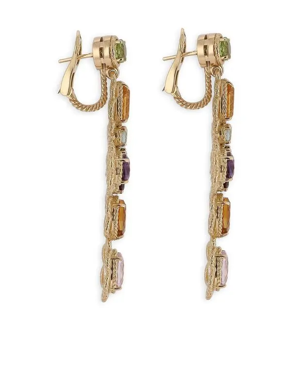 Dolce & Gabbana 18k Yellow Gemstone Cross Earrings - Gold