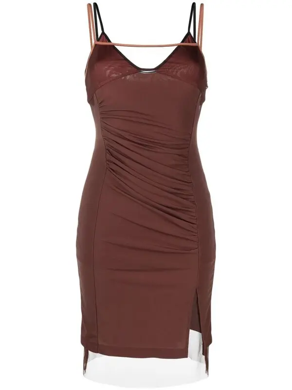 Helmut Lang Draped Front-slit Mini Dress