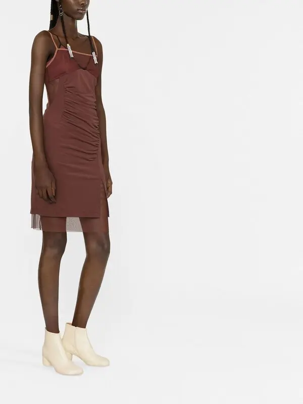 Helmut Lang Draped Front-slit Mini Dress
