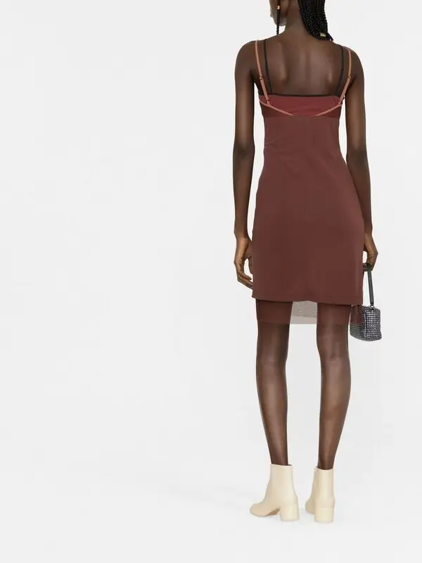 Helmut Lang Draped Front-slit Mini Dress