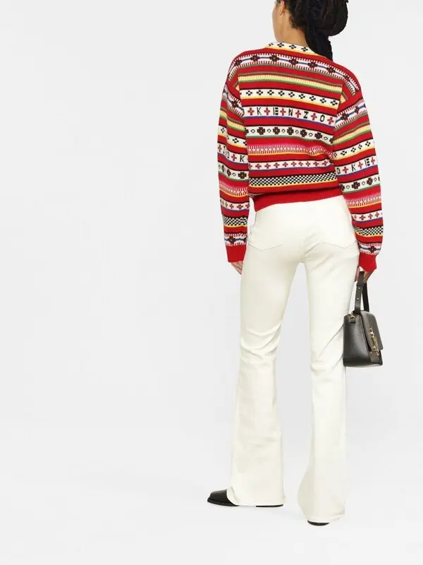 Kenzo Intarsia-knit Logo Jumper - Red
