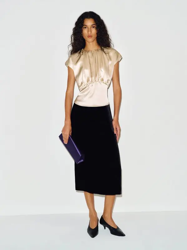 REFORMATION Kalia Silk Top