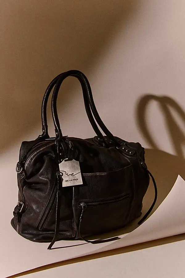 Free People We The Free Emerson Leather Tote Bag - Coal