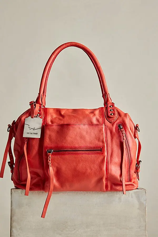 Free People Emerson Leather Tote Bag - Red Clay