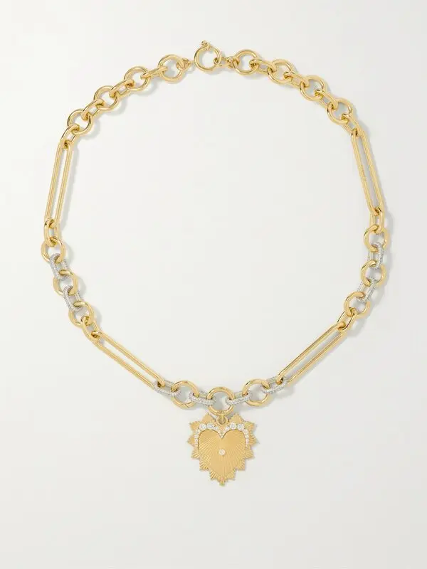 FOUNDRAE Love 18-karat Diamond Necklace - Gold