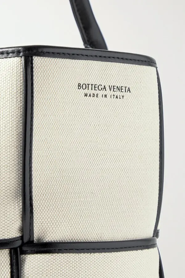 Bottega Veneta Arco Medium Leather-trimmed Canvas Tote