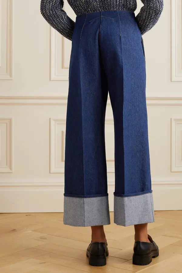 PATOU High-rise Wide-leg Organic Jeans - Blue