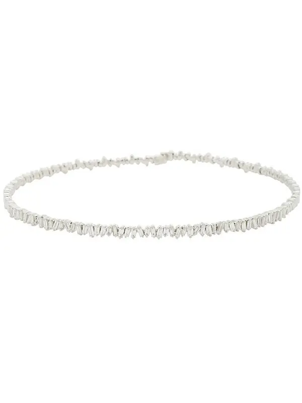 SUZANNE KALAN 18k White-gold And Diamond Baguette Choker