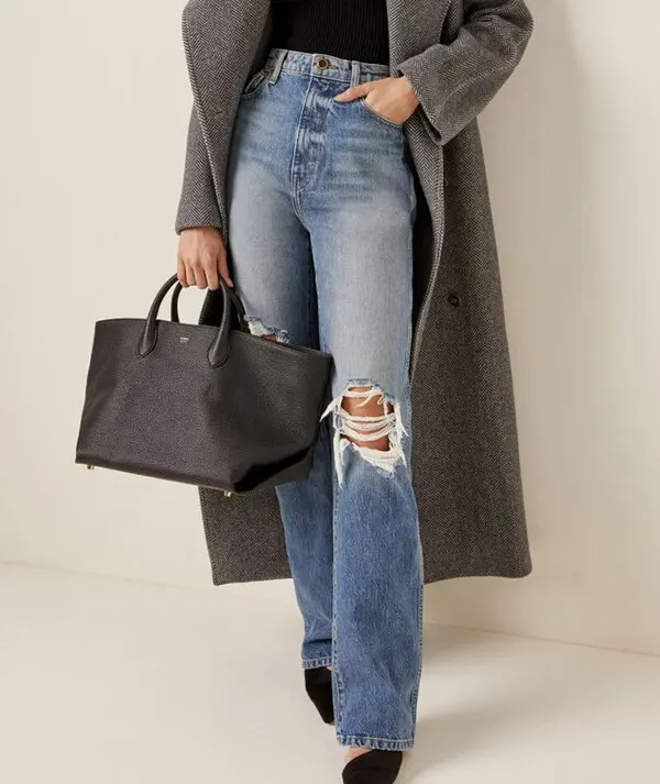 Khaite Danielle Distressed High-rise Straight-leg Jeans