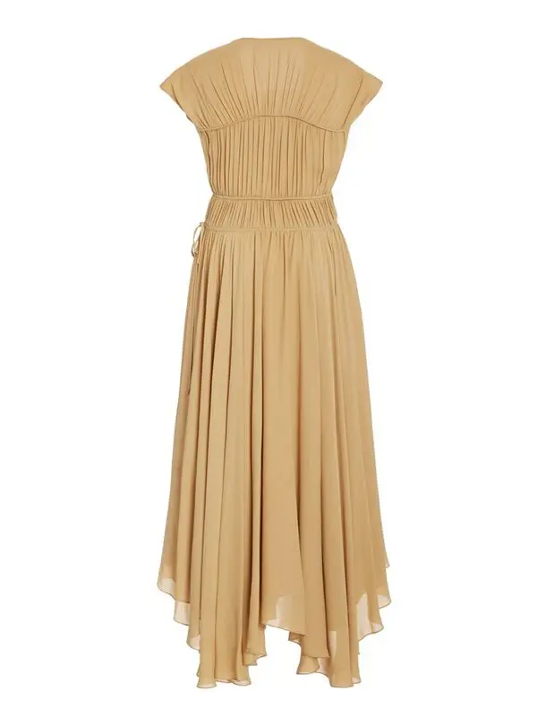 Tove Flores Pleated Georgette Silk Dress