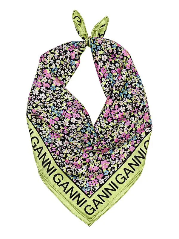 GANNI Silk Twill Scarf