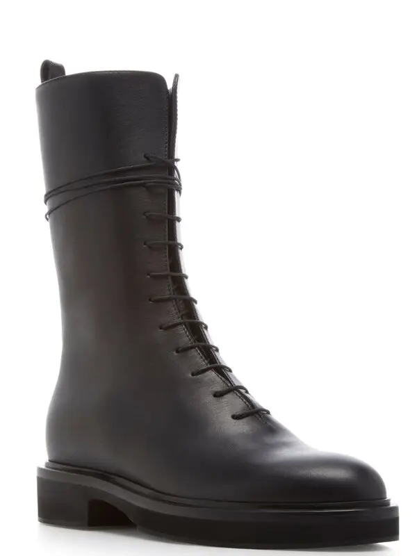 Khaite Conley Lace-up Leather Combat Boots