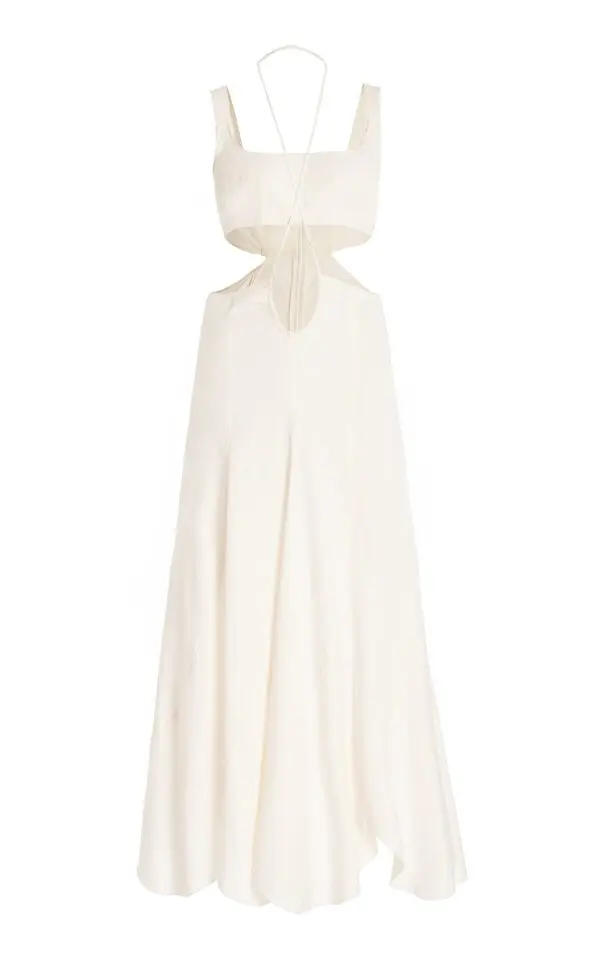 Cult Gaia Eileen Cutout Linen-blend Maxi Dress