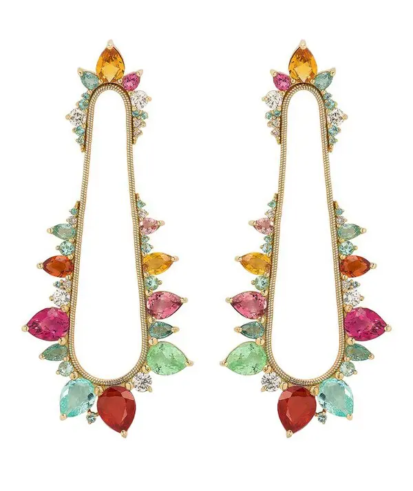 Fernando Jorge Electric Shock 18k Yellow Gold Multi-stone Earrings