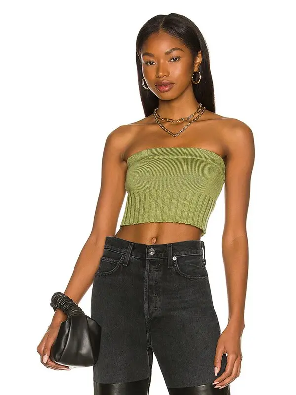 H:OURS Loren Knit Tube Top