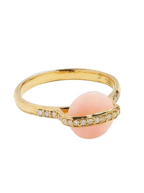 Pamela Love Mini Comet 18k Yellow Gold Opal, Diamond Ring